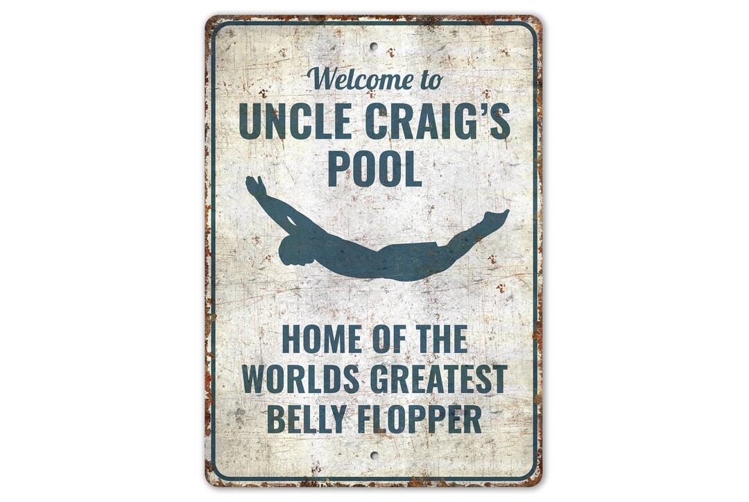Greatest Belly Flopper - Funny Sign - Swimming Pool Sign, - Pool Decor ...