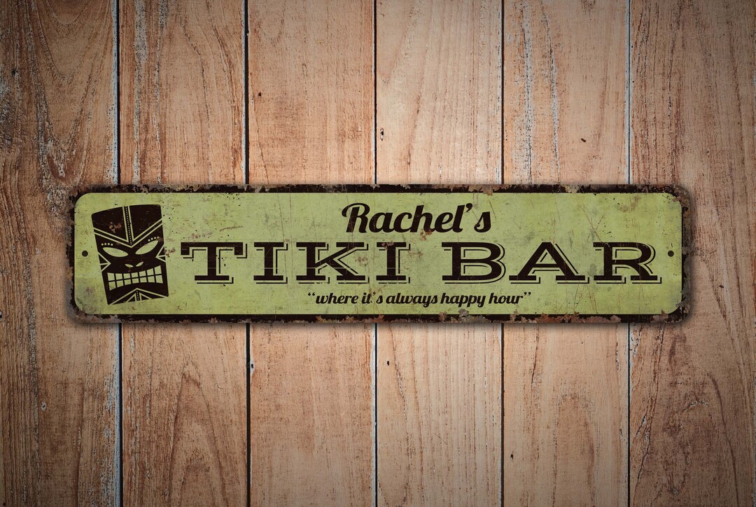 Tiki Bar Sign - Vintage Style Sign - Custom Tiki Bar Sign - Tiki Bar ...