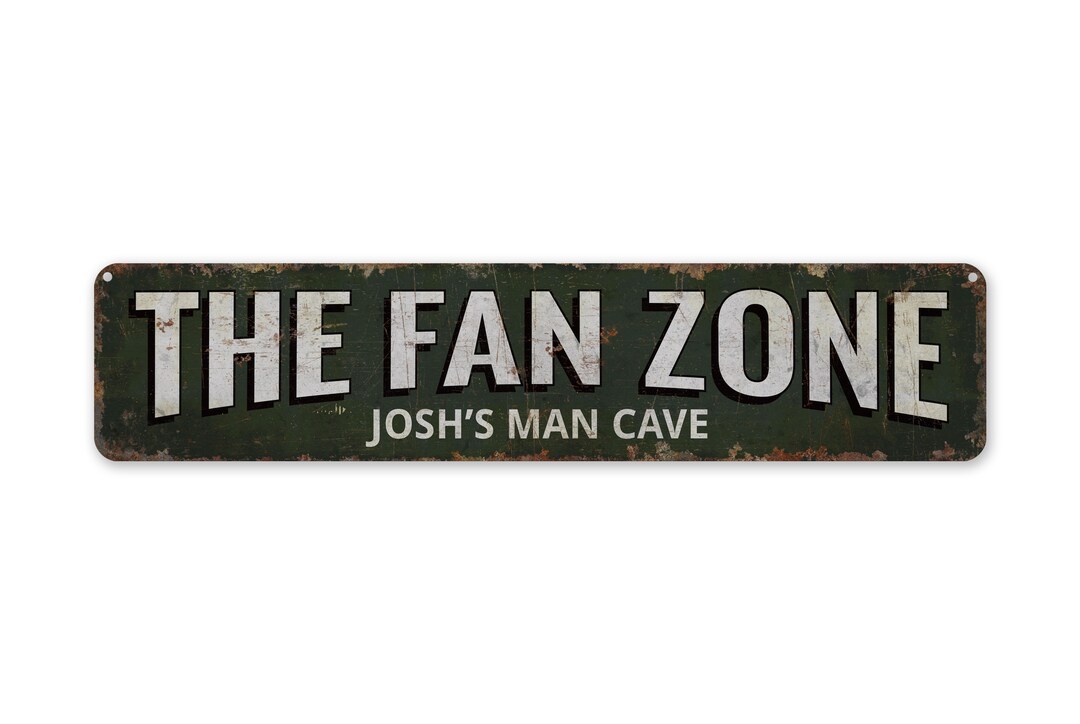 The Fan Zone Sign - Man Cave Sign - Man Cave Decor - Vintage Style Sign ...