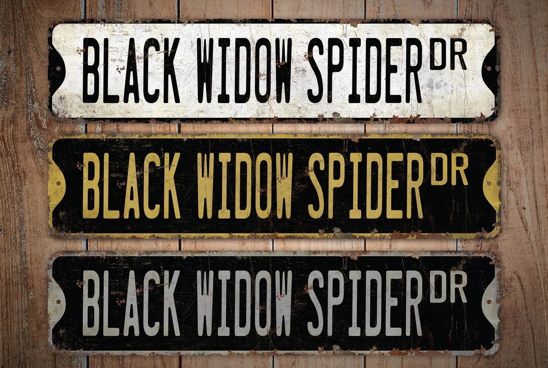 Black Widow Spider - Black Widow Sign - Black Widow Decor - Vintage ...
