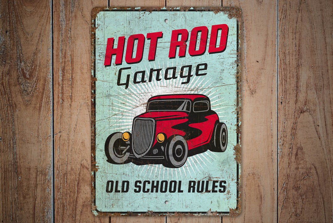 Hot Rod Garage Sign - Hot Rod Garage Decor - Hot Rod Sign - Mechanic on ...
