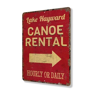 Canoe Rental - Canoe Rental Sign - Lake House Decor - Canoe Rental Sign ...