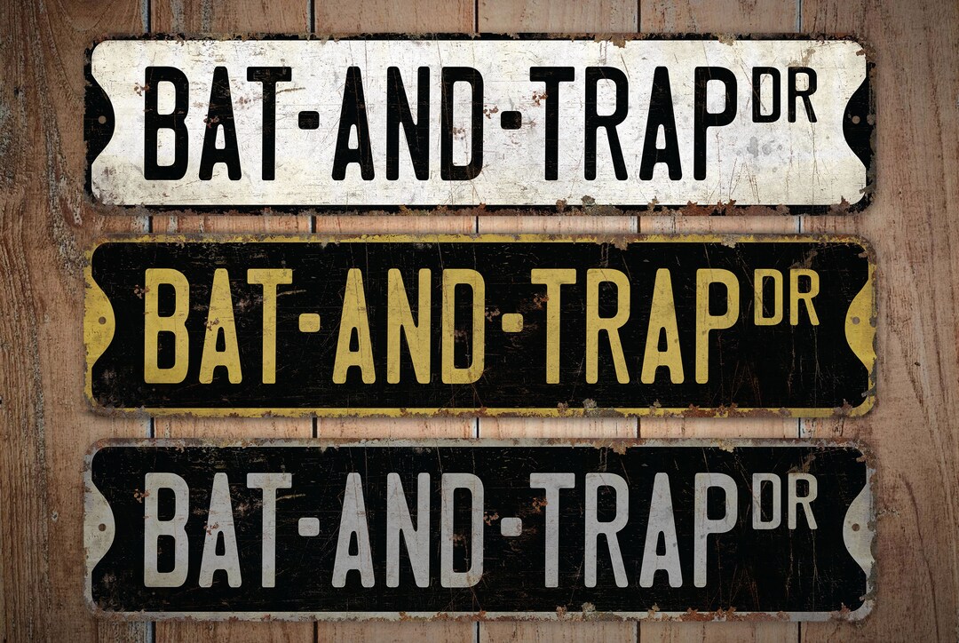 Bat and Trap Bat and Trap Sign Bat and Trap Decor Custom Bat and Trap ...