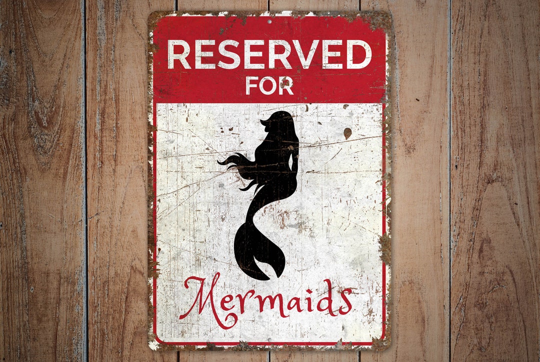 Mermaids Sign - Beach Sign - Beach Decor - Funny Mermaids Sign ...