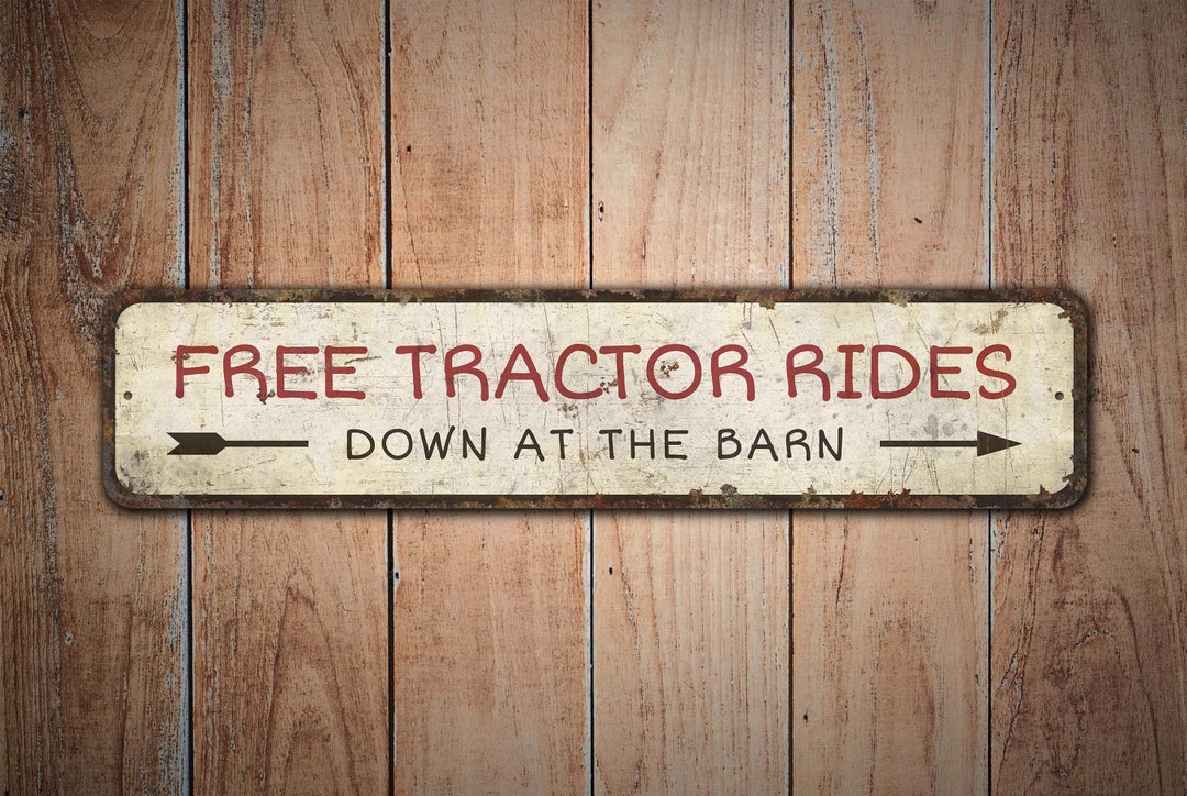 Free Tractor Ride Sign - Tractor Ride Sign - Barn Decor - Custom Arrow ...