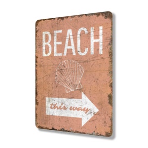 Beach This Way - Beach Direction Sign - Beach Sign - Vintage Style Sign ...