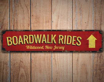 Boardwalk Arcade Sign Personalized Arrow Boardwalk Location - Etsy