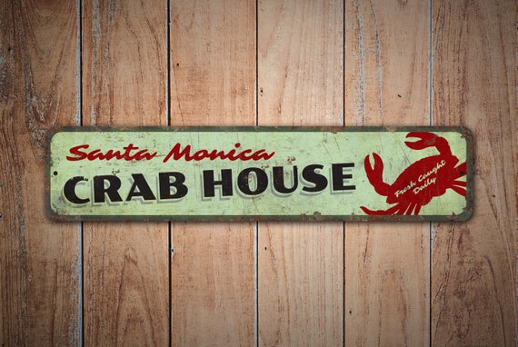 Crab House Sign Vintage Style Sign Crab House Custom | Etsy