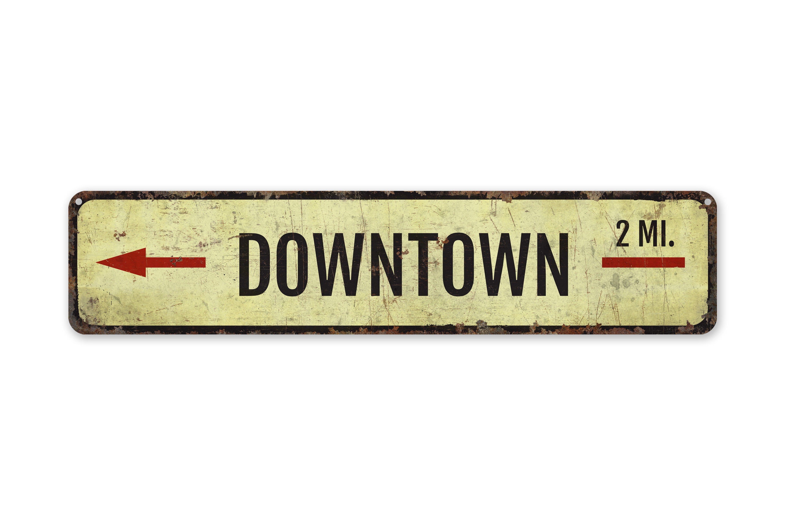 Downtown Sign Downtown Arrow Sign Downtown Decor Vintage - Etsy