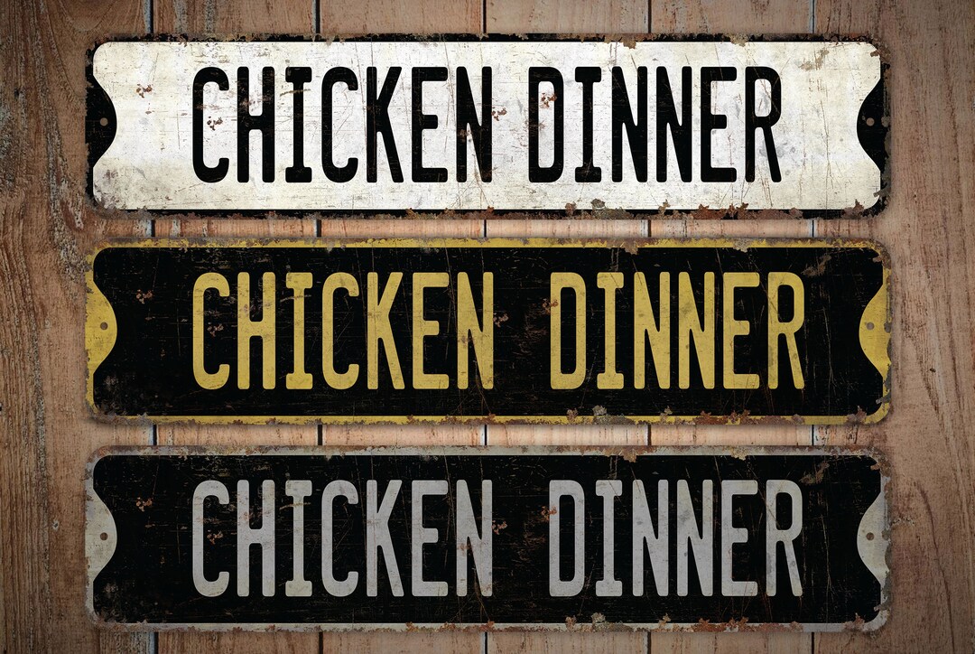 Chicken Dinner - Chicken Dinner Sign - Vintage Style Sign - Chicken ...