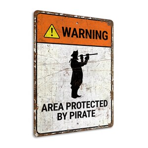 Warning Sign - Pirate Protected Area Sign - Pirate Warning Decor ...