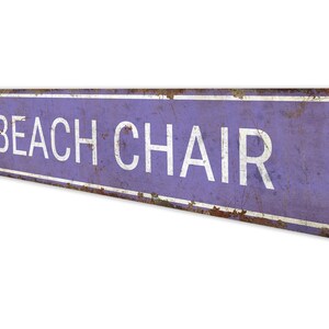 Beach Chair Sign - Custom Beach Sign - Custom Beach Decor - Vintage ...