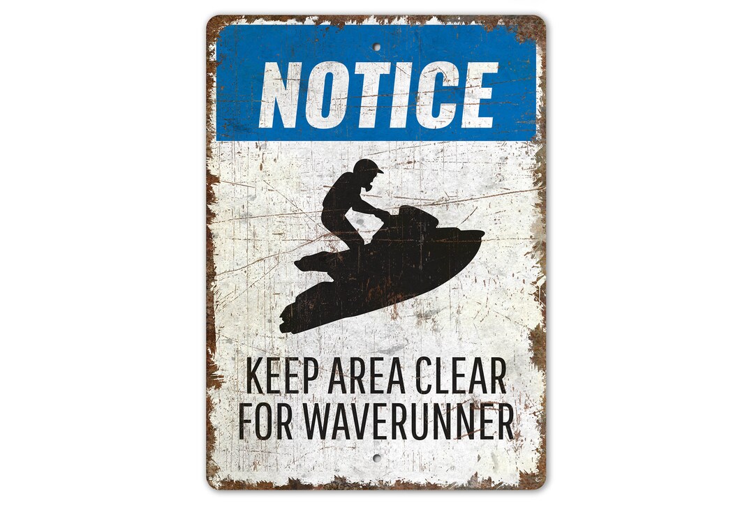Waverunner Sign - Jet Ski Area - Jet Ski Decor - Jet Ski Sign - Vintage ...