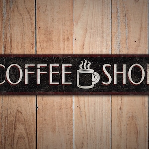 Custom Coffee Shop - Coffee Shop Sign - Coffee Shop Decor - Coffee Mug ...