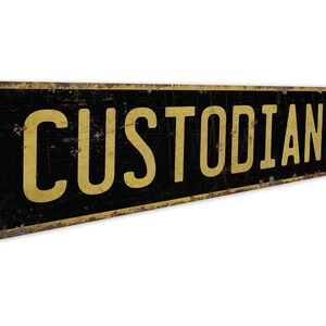 Custodian Custodian Sign Custodian Decor Vintage Style - Etsy