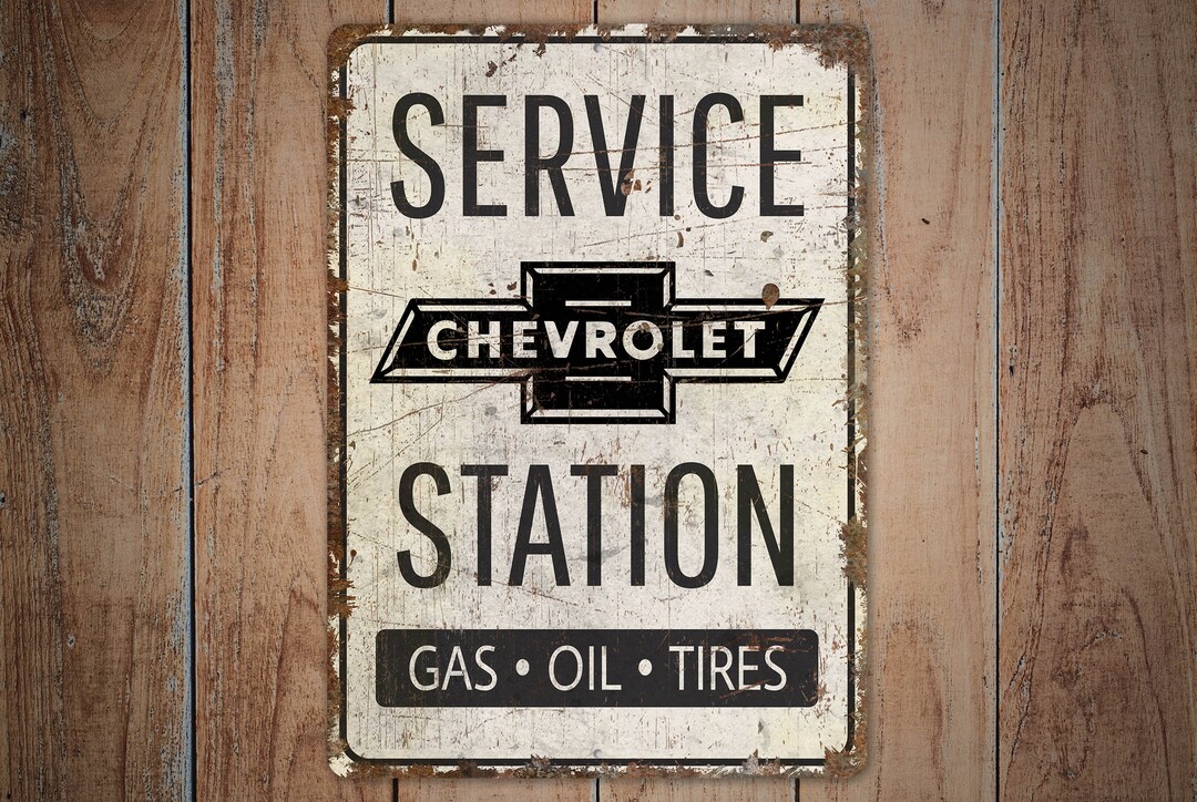Service Station Sign - Chevy Service Station - Service Station Decor ...