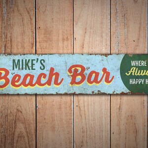 Beach Bar Sign - Vintage Style Sign - Beach Bar - Custom Beach Bar ...