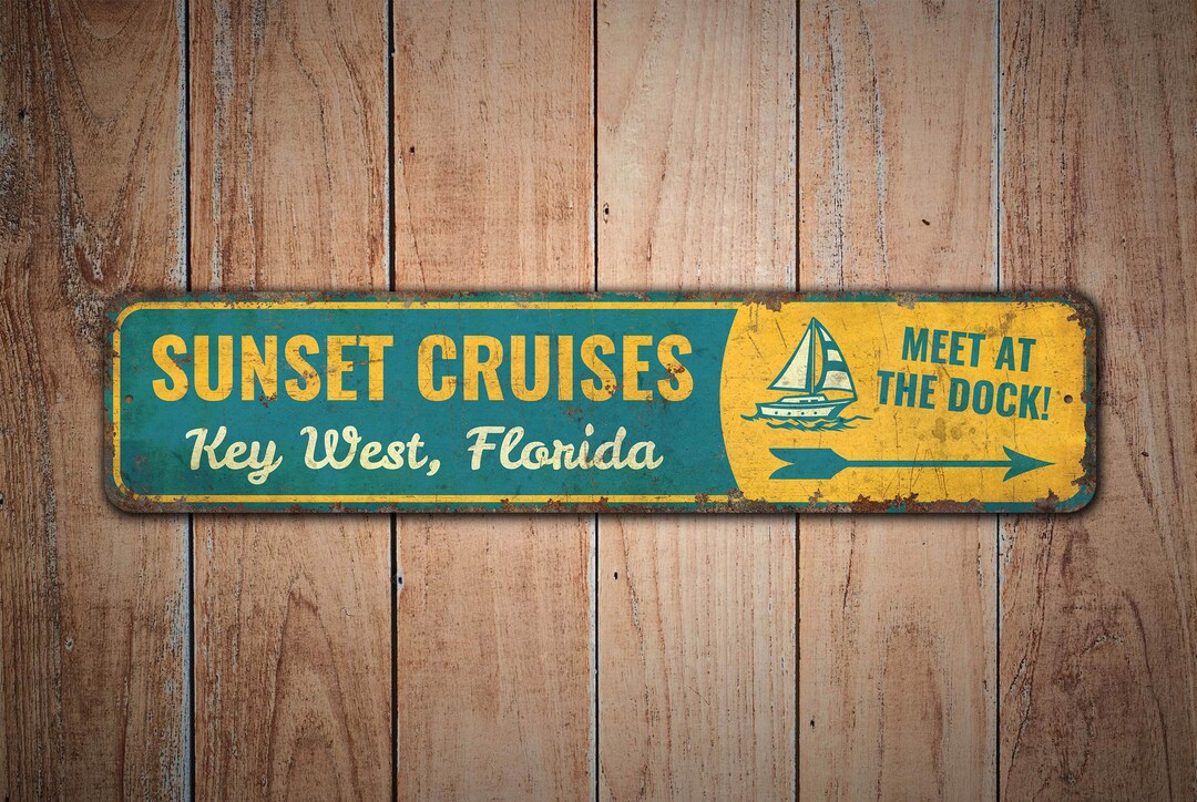 Sunset Cruises Sign - Key West Sign - Key West Decor - Key West Beach ...