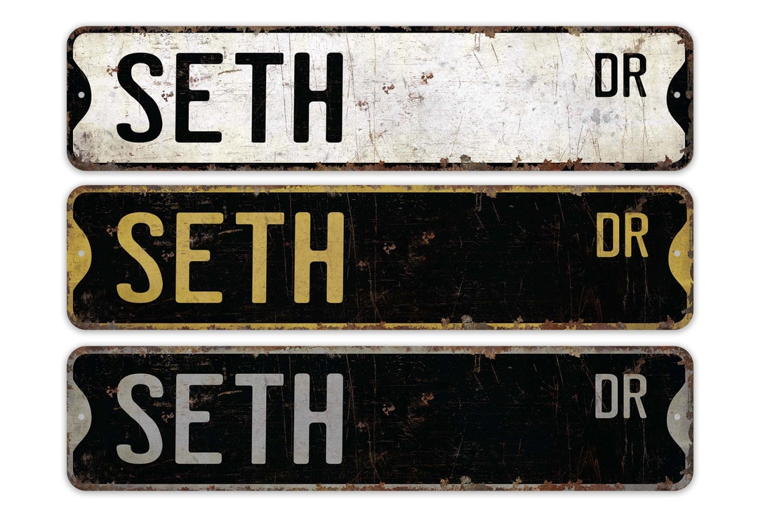 Seth Name Sign - Kids Room Door Sign - Boys Room Sign - Family Name ...
