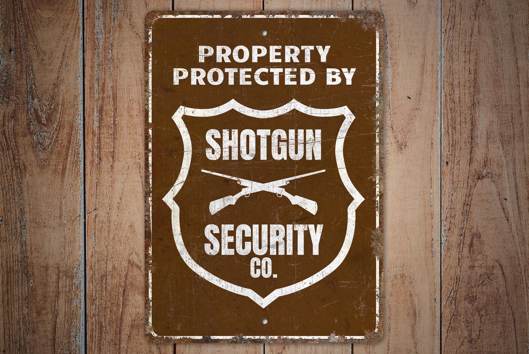 Private Property Sign Protected by Gun Warning Sign Home Security Gun ...