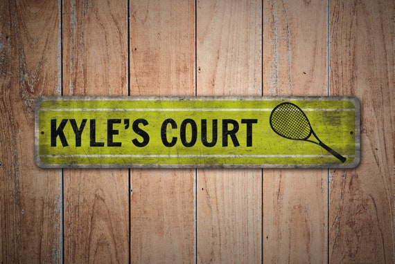 Tennis Room Sign Vintage Style Sign Tennis Court Sign | Etsy