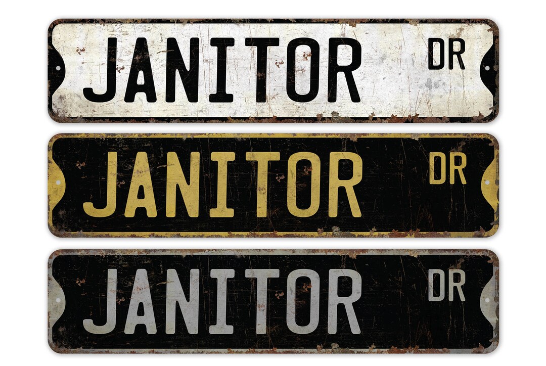 Janitor - Janitor Sign - Janitor Decor - Vintage Style Sign - Custom ...