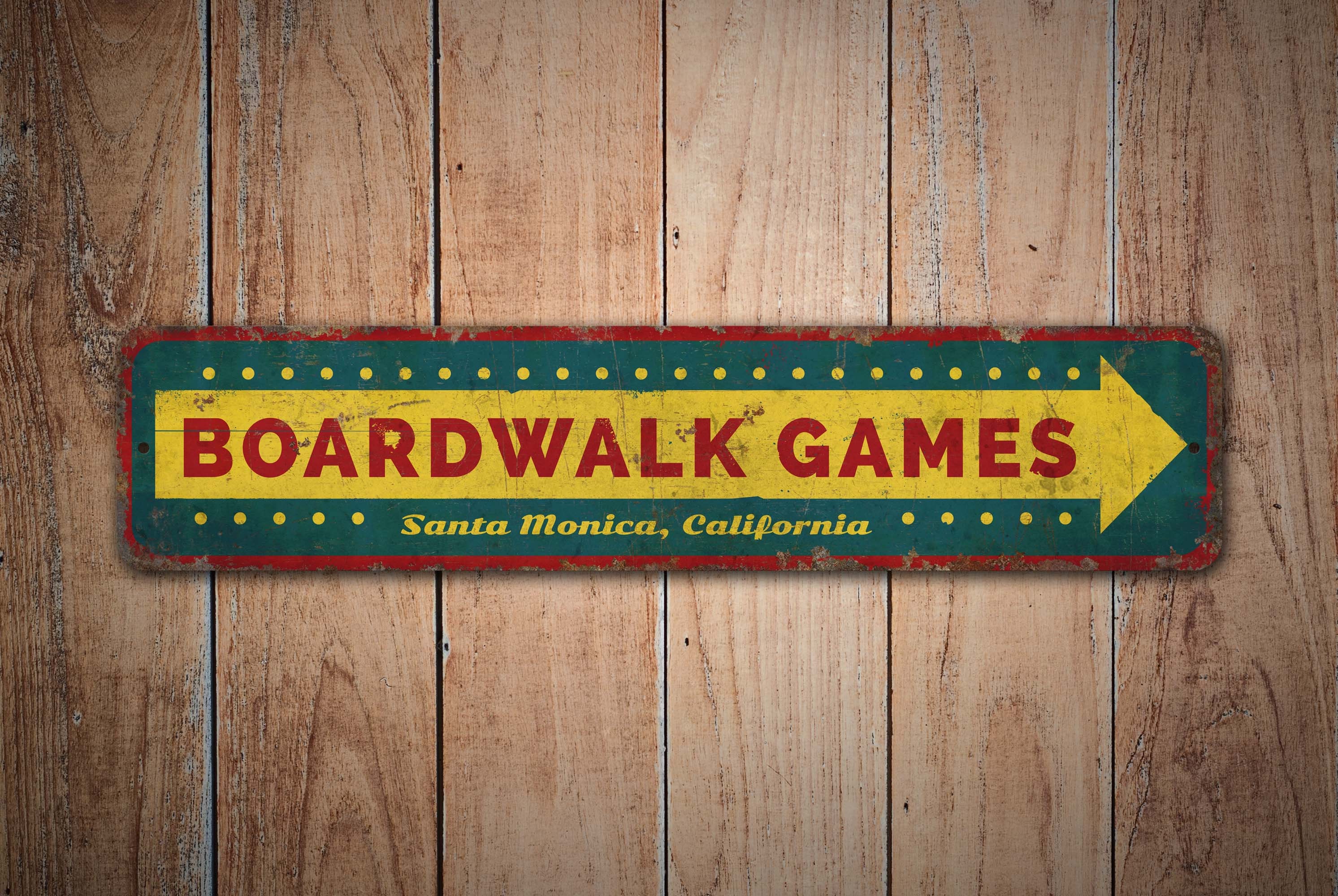 Boardwalk Sign Custom Boardwalk Boardwalk Game Sign Vintage Style Sign ...