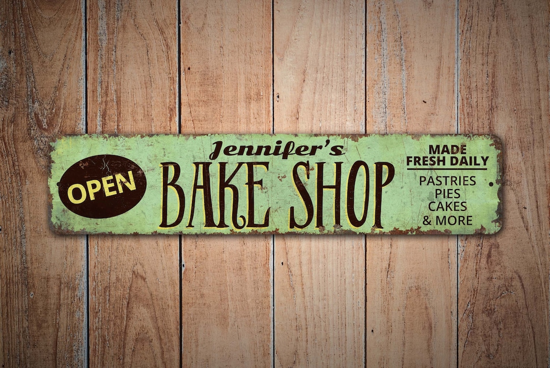 Bake Shop Sign - Bake Shop Decor - Vintage Style Sign - Bake Shop Open ...