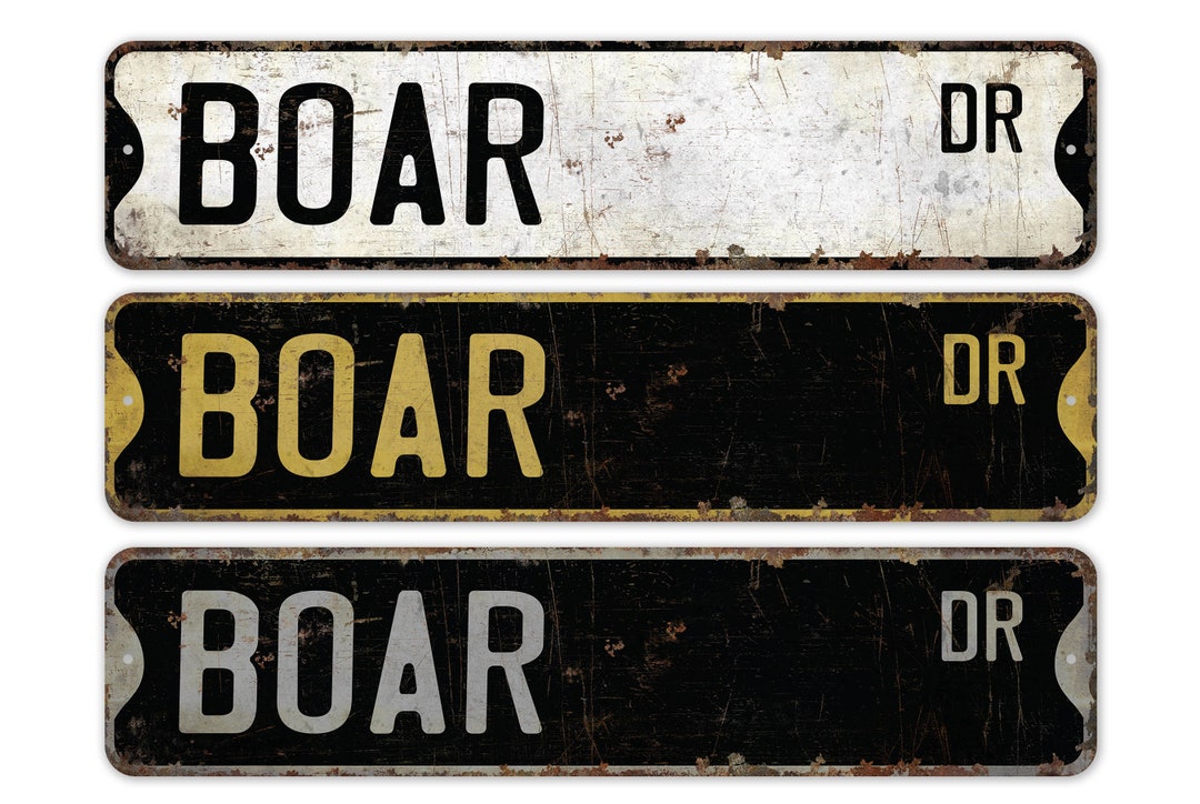 Boar - Boar Sign - Boar Decor - Vintage Style Sign - Custom Street Sign ...