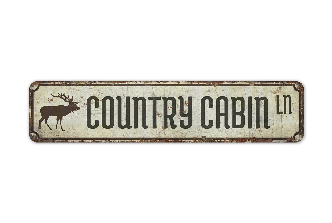 Country Cabin Lane Sign - Street Name Sign - Vintage Style Sign ...