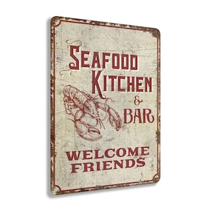 Seafood Kitchen Sign - Seafood Kitchen Decor - Restaurant Sign ...