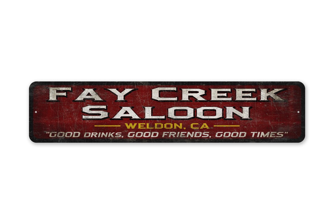 Custom Saloon Sign - Custom Saloon Decor- State Saloon Sign - City ...