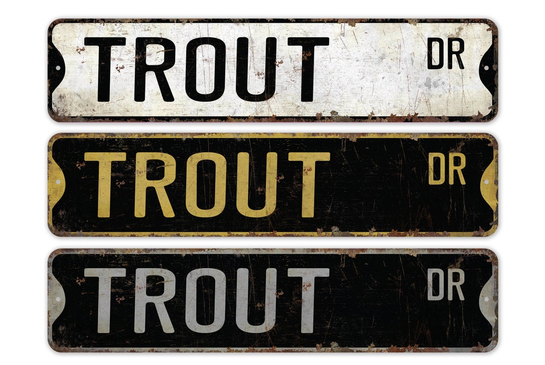 Trout - Trout Sign - Trout Decor - Trout Lover Gift - Custom Street ...