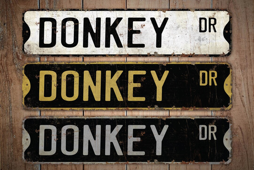 Donkey - Donkey Sign - Donkey Decor - Vintage Style Sign - Custom ...