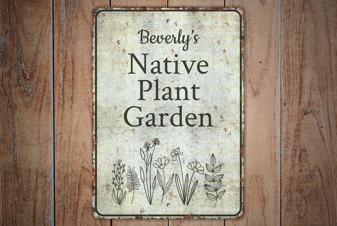 Native Plant Garden Sign - Garden Sign - Garden Decor - Plant Garden ...