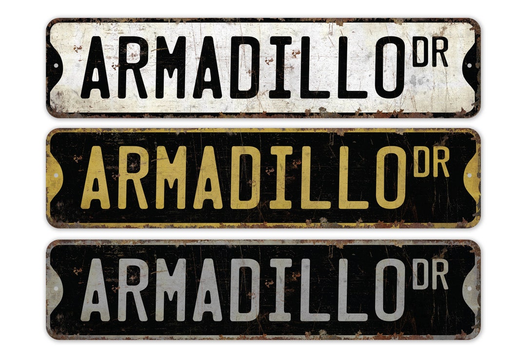 Armadillo - Armadillo Sign - Armadillo Decor - Vintage Style Sign ...