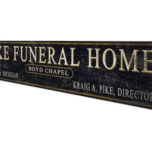 Funeral Home Sign - Custom Funeral Home - Vintage Style Sign - Funeral ...