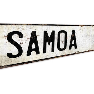 Samoa - Samoa Sign - Samoa Decor - Vintage Style Sign - Custom Street ...