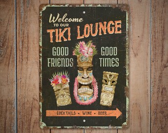 Personalized Tiki Bar Round Wood Sign Tiki Bar Tiki Hut Tiki Lounge ...