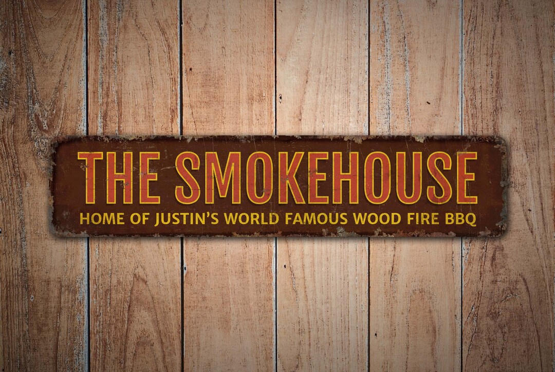 Smokehouse Sign the Smokehouse Wood Fire BBQ Home of Famous BBQ Vintage ...