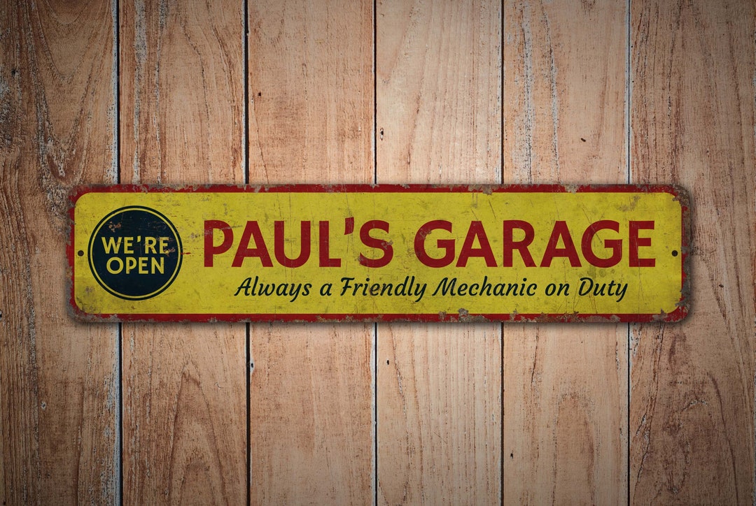 Friendly Mechanic - Custom Garage Sign - Garage Mechanic Sign - Garage ...