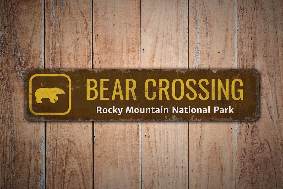 Bear Crossing Sign - Bear Crossing Decor - National Park Sign ...