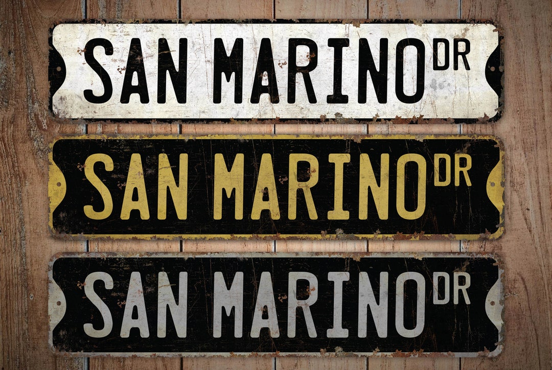 San Marino - San Marino Sign - San Marino Decor - Vintage Style Sign ...