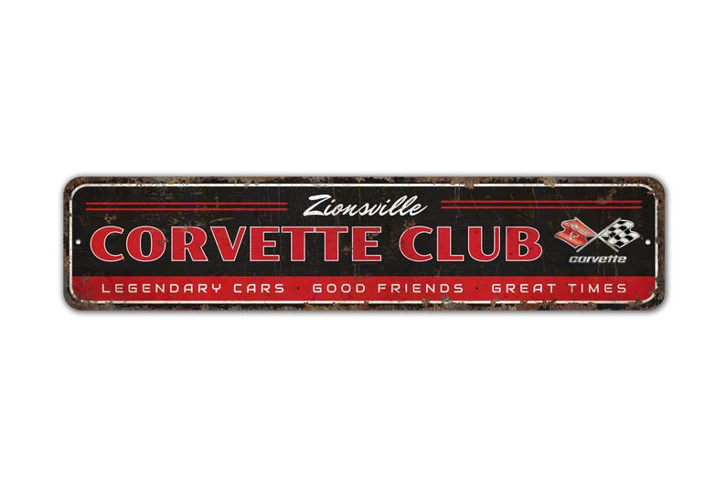 Corvette Club - Corvette Club Sign - Corvette Lover Gift - Man Cave ...