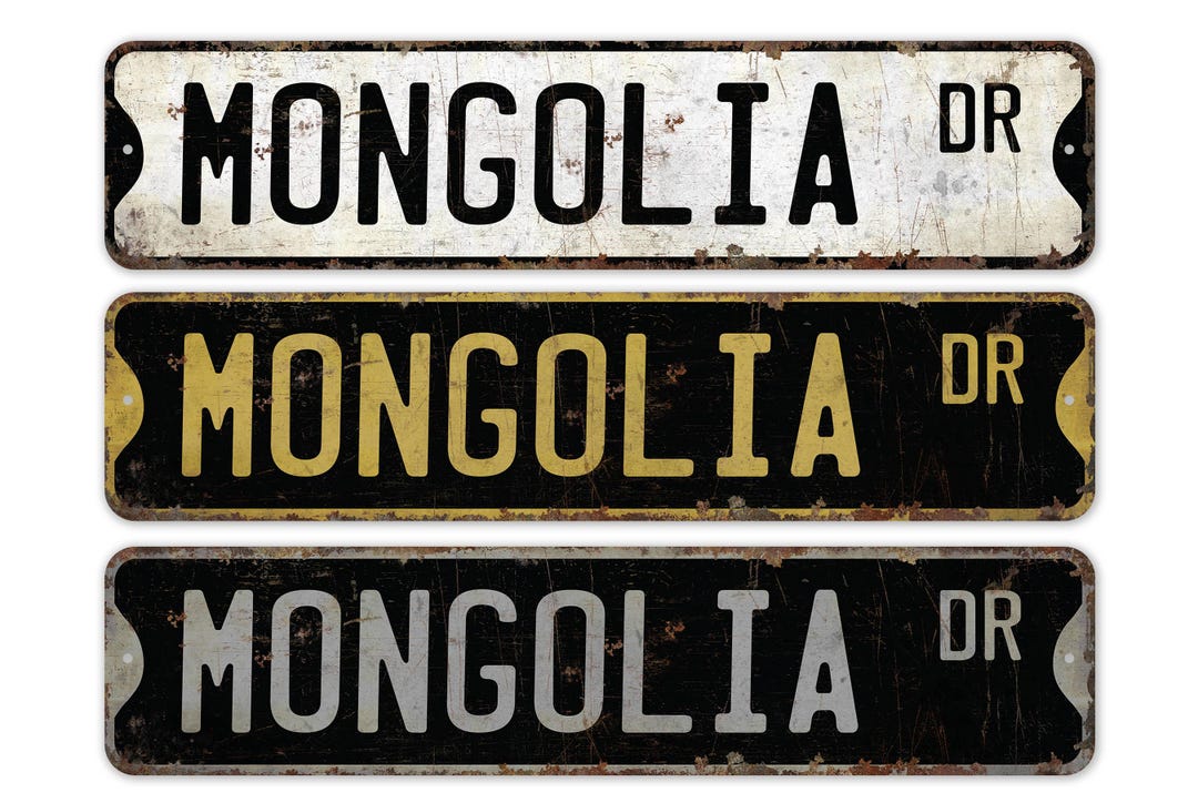 Mongolia - Mongolia Sign - Mongolia Decor- Vintage Style Sign - Custom ...