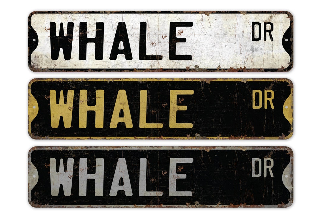 Whale - Whale Love Gift - Whale Sign - Whale Decor - Custom Street ...