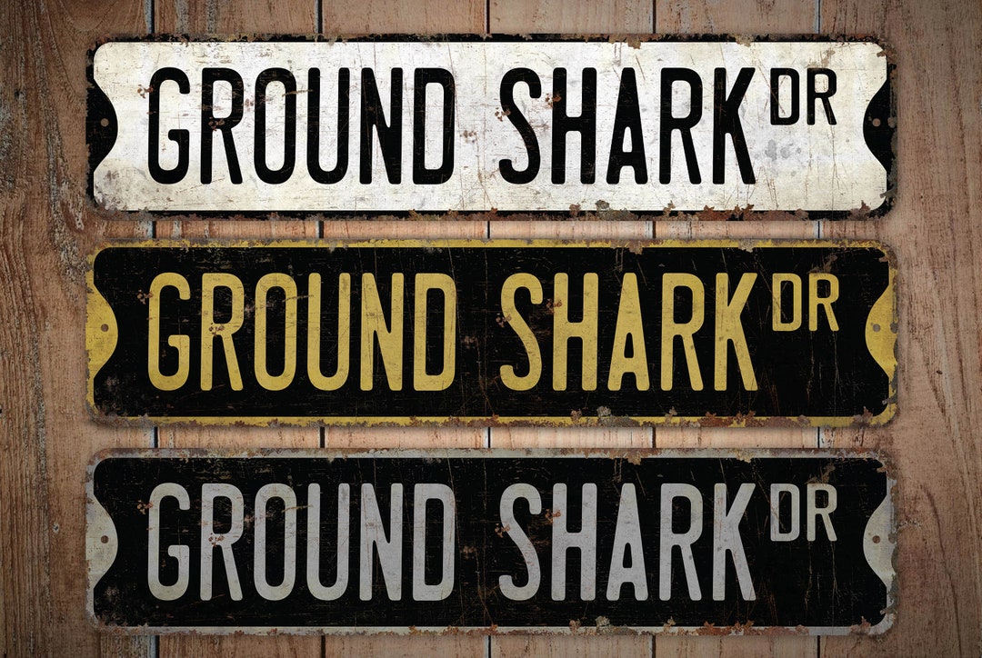 Ground Shark - Ground Shark Sign - Ground Shark Decor - Vintage Style ...
