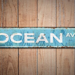 Ocean Avenue Sign - Custom Ocean Sign - Ocean Street Sign - Beach House ...