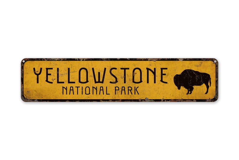 Yellowstone Park - National Park Sign - Custom Park Decor - Vintage ...