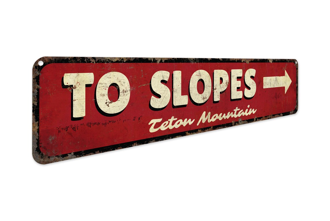 To Slopes Sign - Custom Slopes Sign - to Slopes Decor - Vintage Style ...